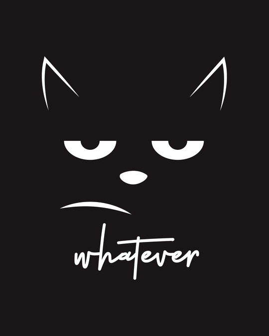 Buy Whatever Cat Boyfriend T-shirt for Women black Online at Bewakoof