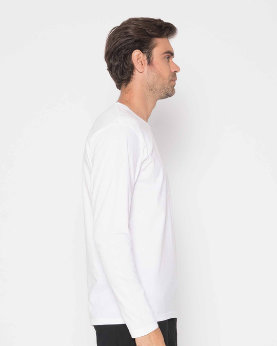 White Plain Long/Full Sleeve T-Shirts for Men Online at Bewakoof.com