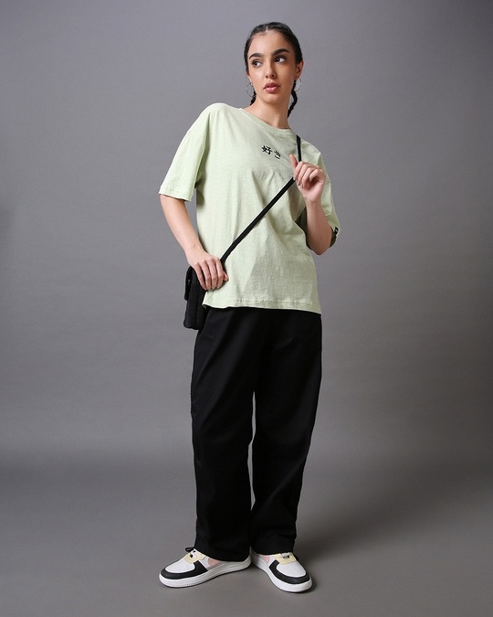 Buy Women's Green Mavis Graphic Printed Oversized T-shirt Online at ...