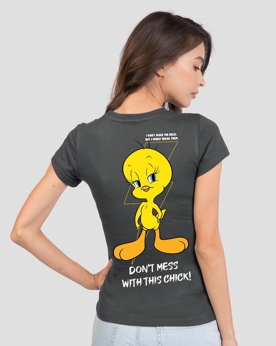 Buy Women's Grey Rebel Tweety Graphic Printed T-shirt Online at Bewakoof