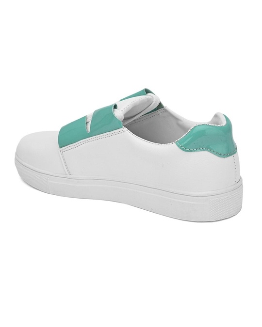 Buy Women's White and Green Color Block Casual Shoes Online in India at ...