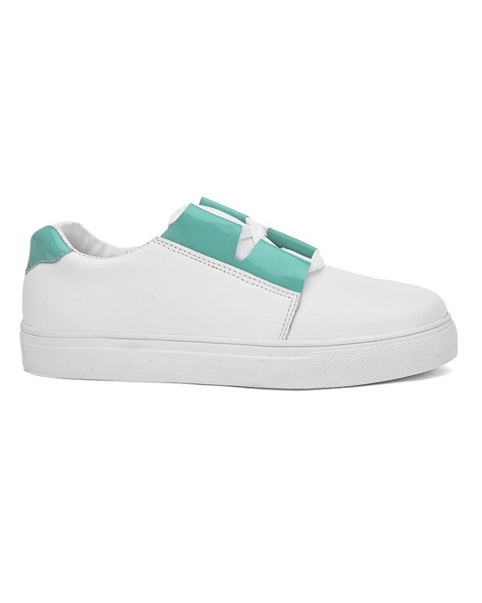 Buy Women's White and Green Color Block Casual Shoes Online in India at ...
