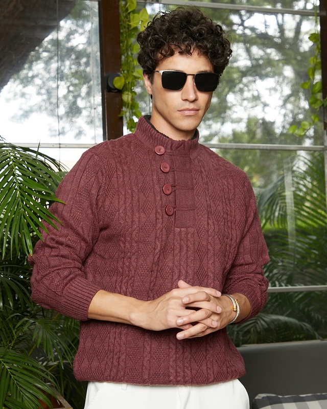 Maroon Sweaters For Men | Buy Trendy Maroon Men Sweater Online
