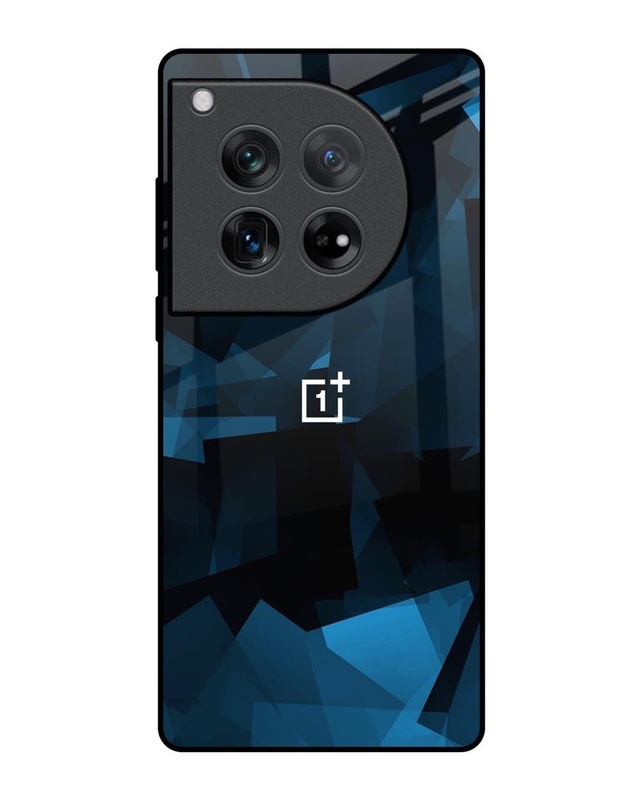 Polygonal Blue Box Premium Glass Case For Oneplus 12(Shock Proof ...