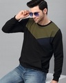 Buy Men's Black and Green Color Block Slim Fit Sweatshirt for Men Black ...