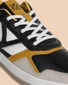 Buy Men's Black & Mustard Yellow Colorblock Sneakers Online in India at ...