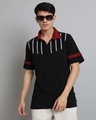 Buy Men's Black Reflective Printed Polo T-shirt Online at Bewakoof