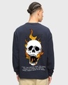 Buy Men's Blue Bones Graphic Printed Oversized T-shirt Online at Bewakoof