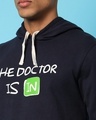 Buy Men's Blue The Doctor Is In Typography Hooded Sweatshirt Online at ...