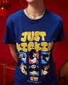 Buy Women's Blue Just Kickin'it Graphic Printed Boyfriend T-shirt ...